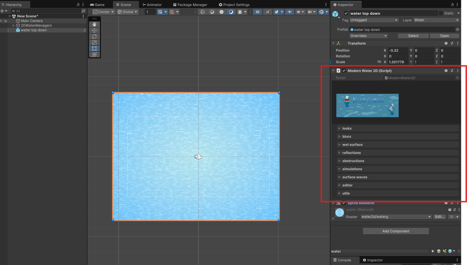 如何在 Unity 實現 2D 水流效果 - Modern 2D Water